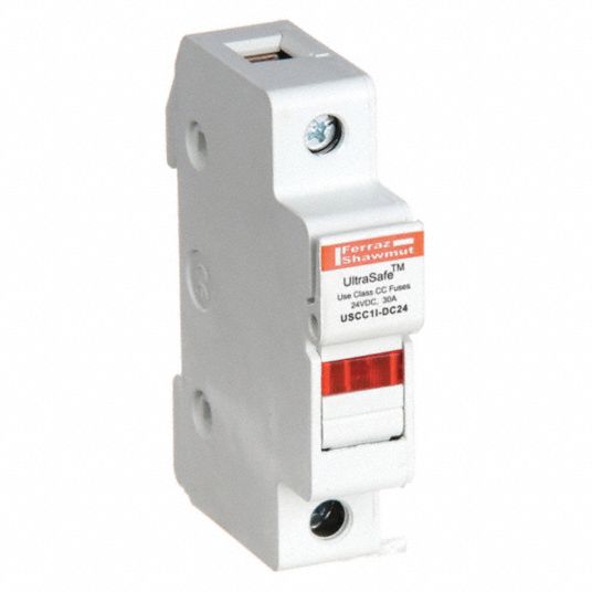 MERSEN, Finger-Safe, 1 Pole, Fuse Block - 4ZCP8|USCC1I-DC24 - Grainger