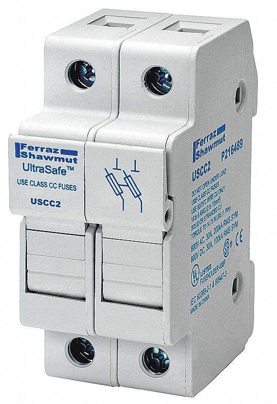 MERSEN, Finger-Safe, 2 Pole, Fuse Block - 4ZCP9|USCC2 - Grainger