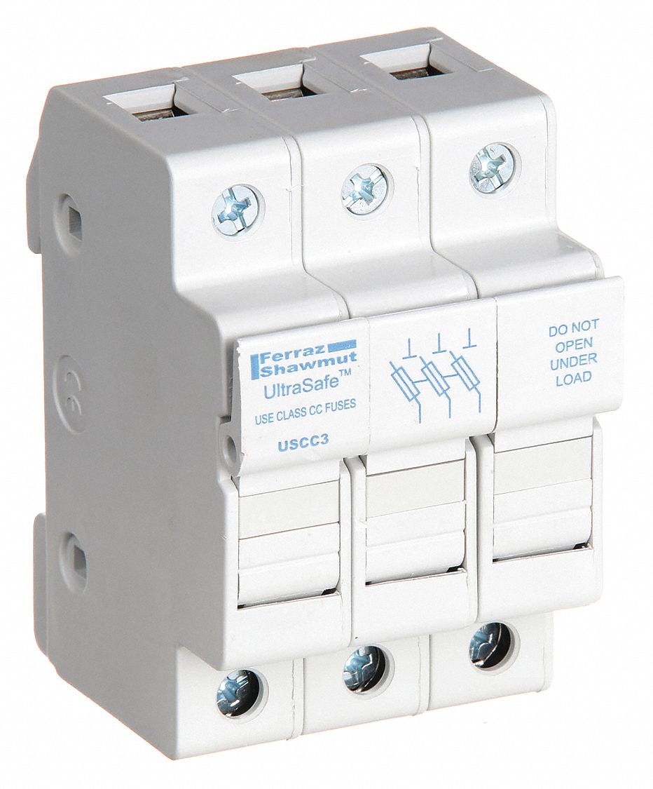 MERSEN, Finger-Safe, 3 Pole, Fuse Block - 4ZCR2|USCC3 - Grainger
