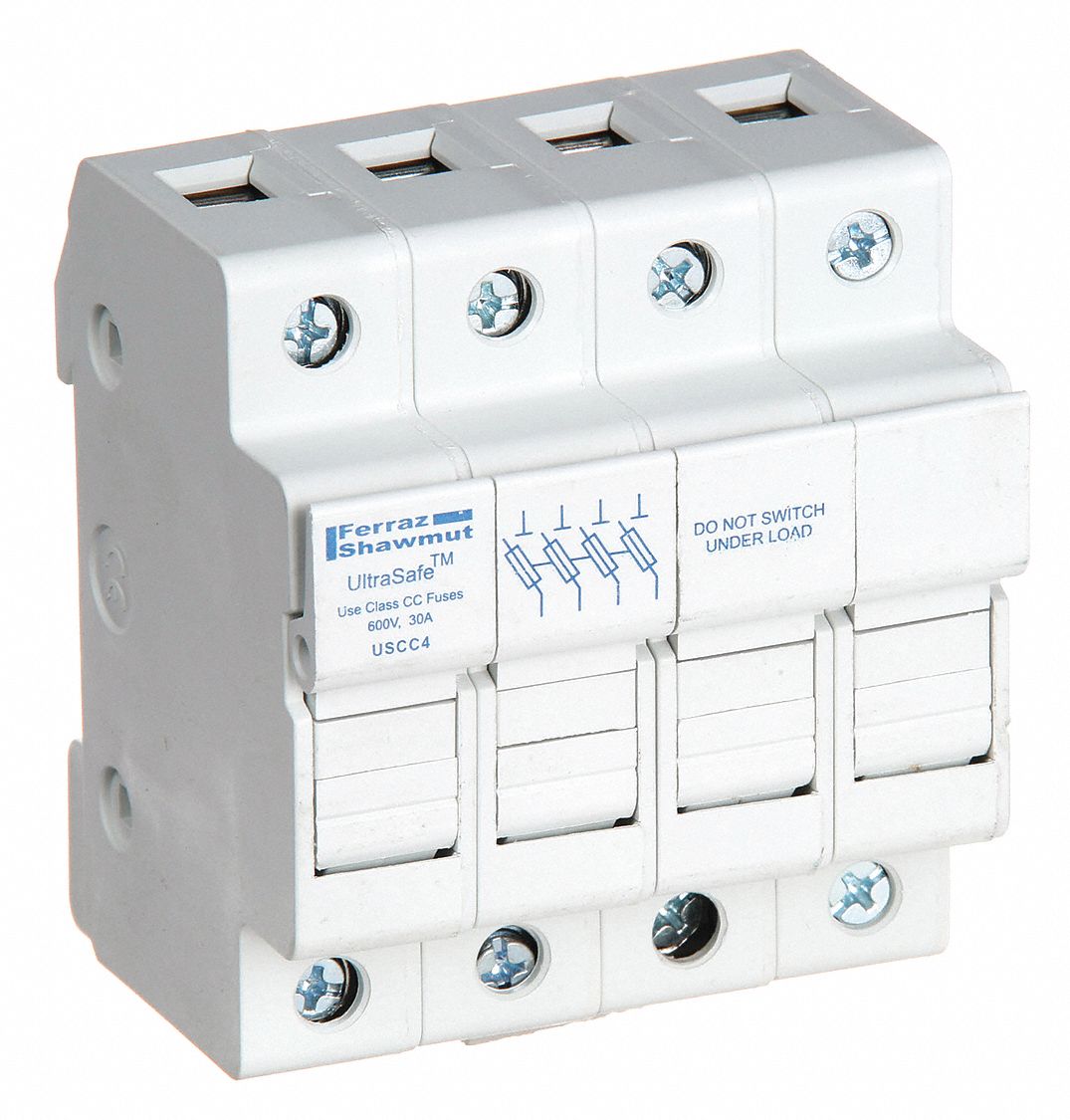 MERSEN, Finger-Safe, 4 Pole, Fuse Block - 4ZCR6|USCC4 - Grainger