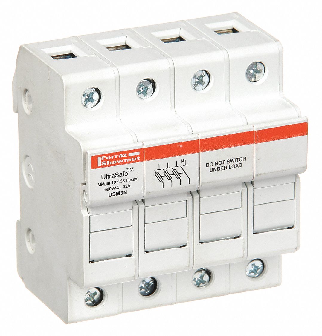 MERSEN, Finger-Safe, 800 V AC, Fuse Block - 4ZCT7|USM3N - Grainger