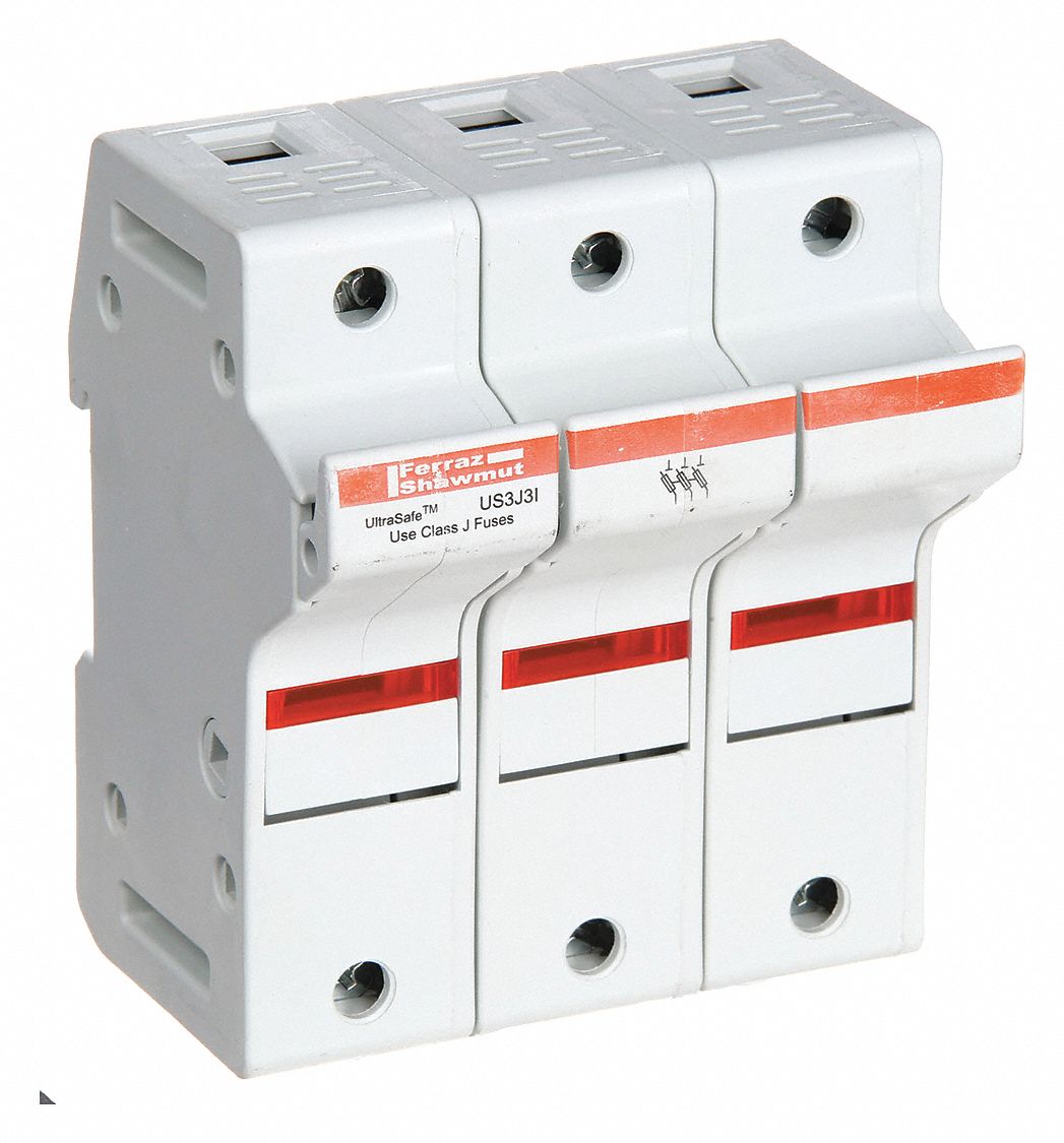 MERSEN, Finger-Safe, 3 Pole, Fuse Block - 4ZCU6|US3J3I - Grainger