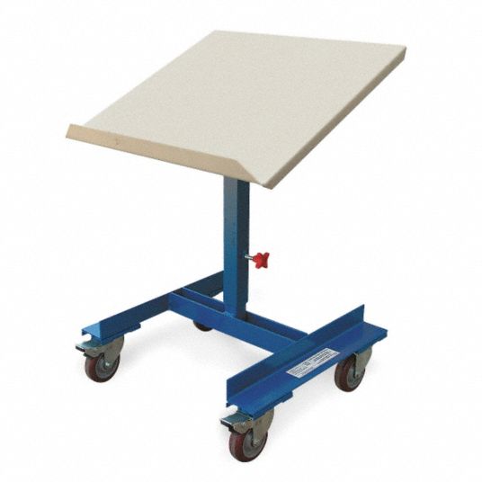 Mobile Workstand, Steel, 21 in Depth, 28 to 38 in Height, 22 in Width ...