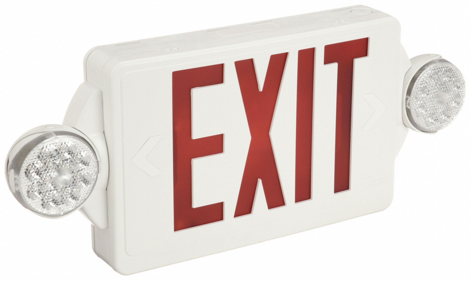 White, 2 Faces, Exit Sign with Emergency Lights - 4ZDA7|LHQM LED R HO ...