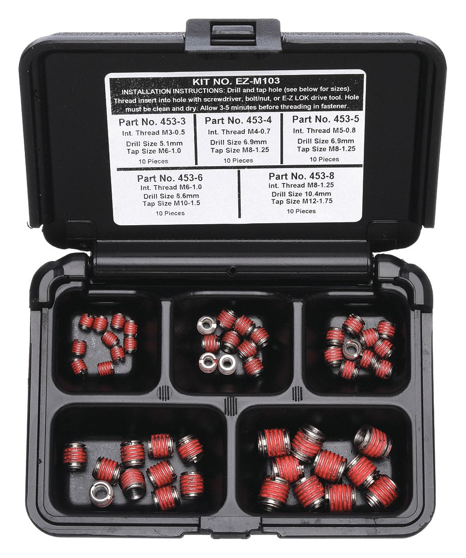 E-Z LOK, Heavy Wall, 46 Pieces, Self-Locking Insert Kit - 4ZE86|EZ-F108 ...