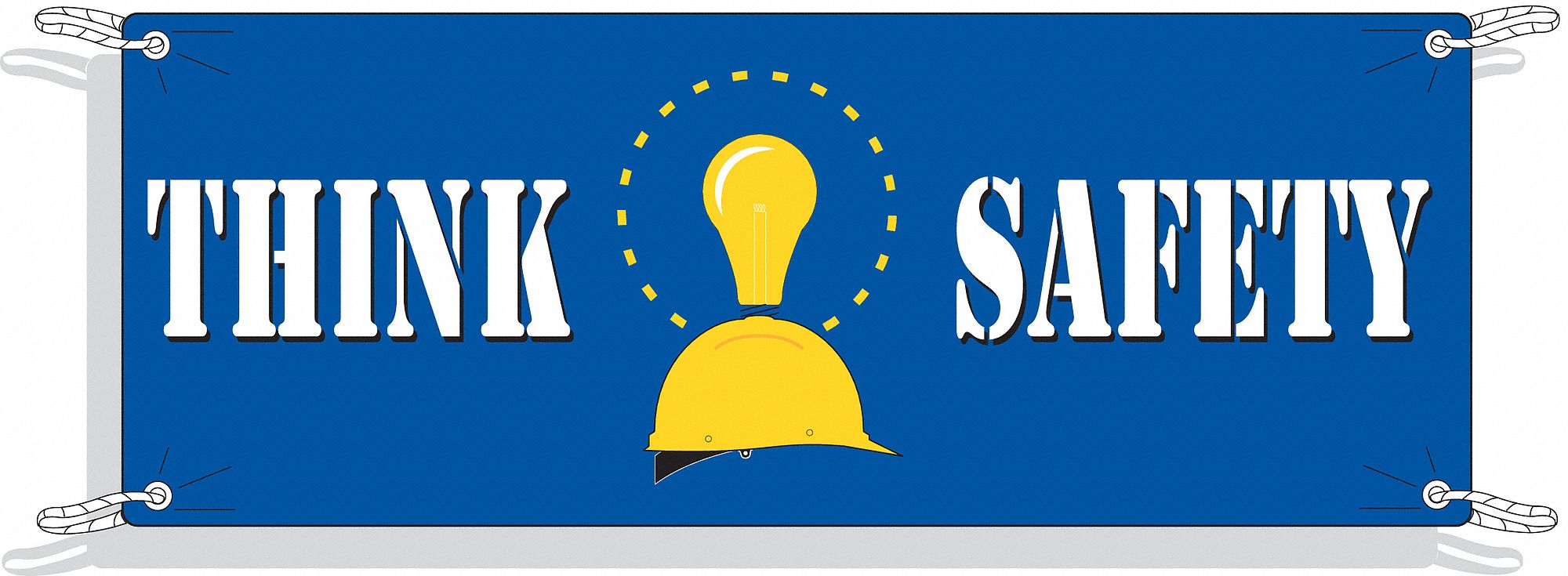 BRADY Safety Banner, Safety Banner Legend Think Safety, 48 in x 120 in ...