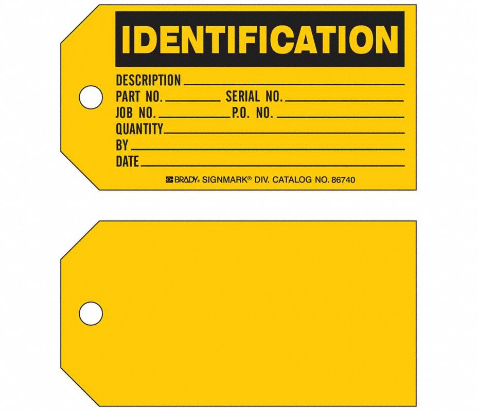 BRADY Etiqueta de identificación , 3/8pulg , Piezas por paquete: 100 ...
