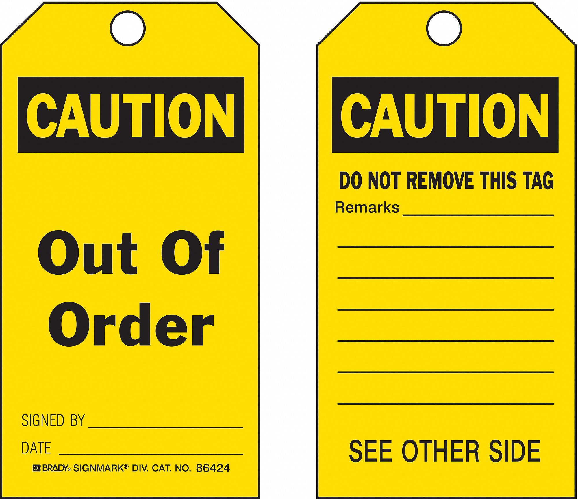 Caution, 3 in Wd, Tag - 4ZH25|87000 - Grainger