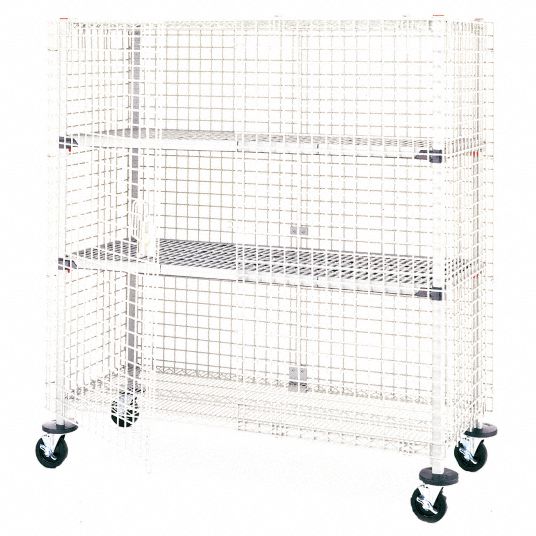 Wire Security Cart, 900 lb Load Capacity, 36 in x 24 in - Grainger