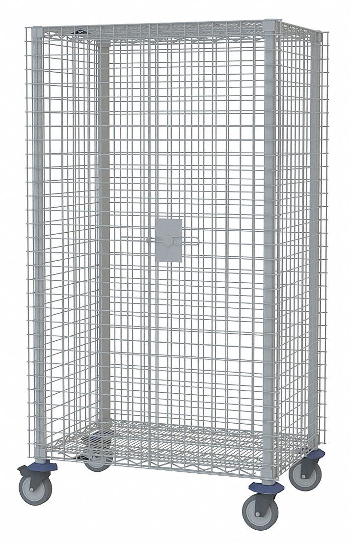 Wire Security Cart, 900 lb Load Capacity, 60 in x 24 in - Grainger