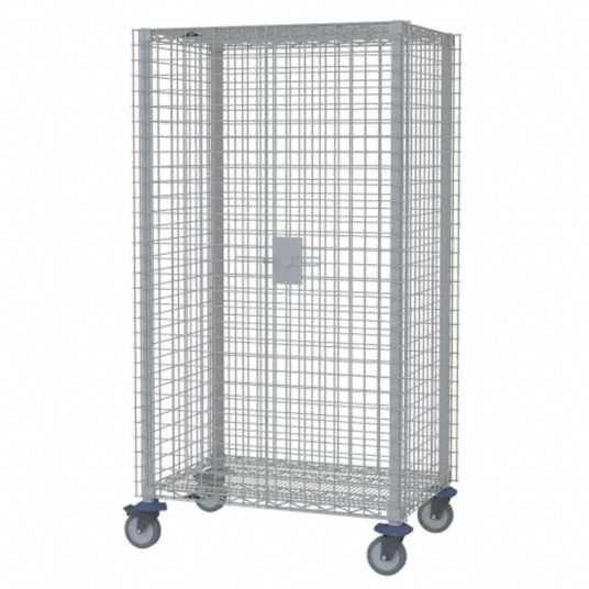 Wire Security Cart, 900 lb Load Capacity, 60 in x 24 in - Grainger
