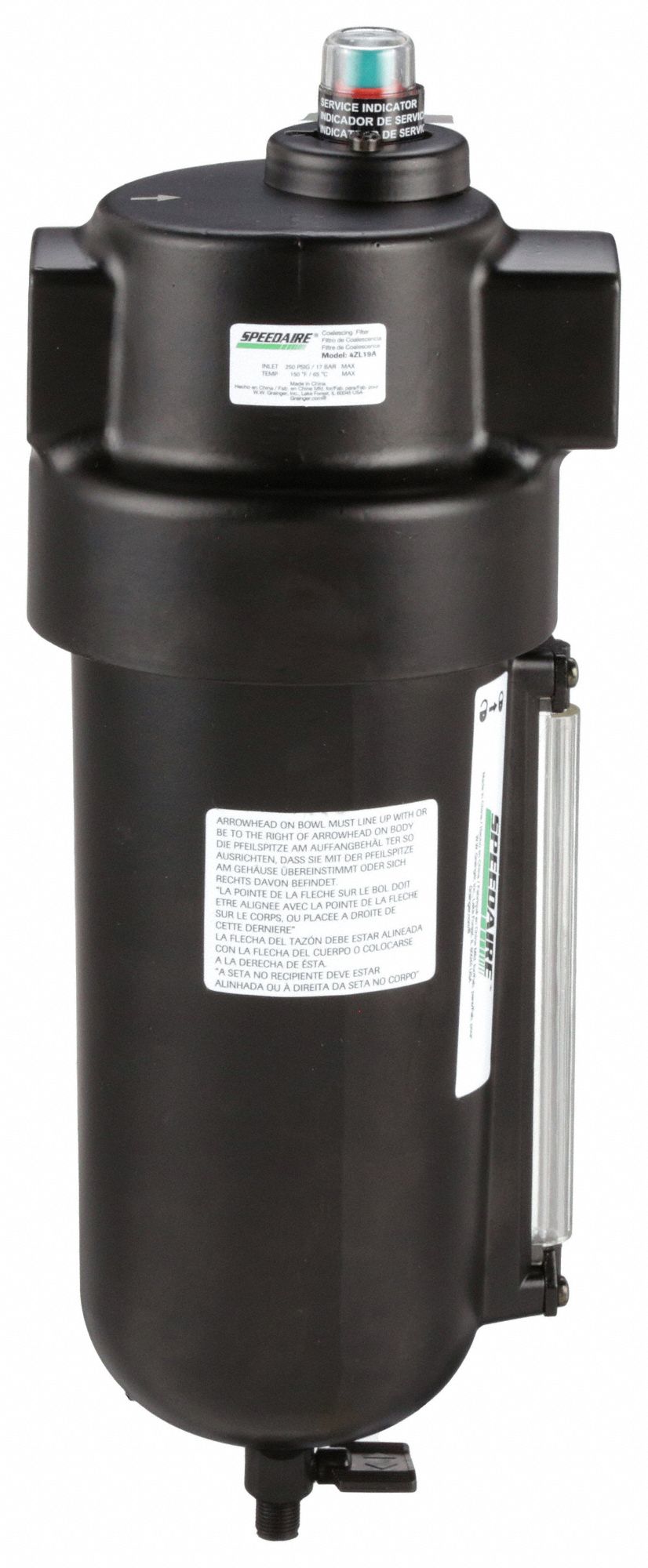 SPEEDAIRE, Coalescing, 1 in NPT, Pneumatic Oil Filter - 4ZL19|4ZL19 ...