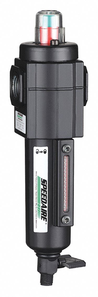 SPEEDAIRE Pneumatic Oil Filter: Coalescing, 1/4 in NPT, 0.01 micron, 10 ...