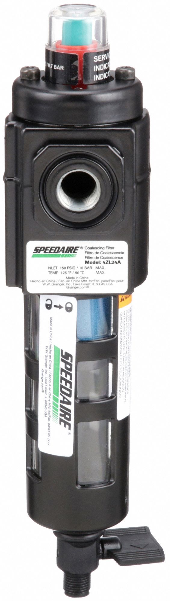 SPEEDAIRE, Coalescing, 1/4 in NPT, Pneumatic Oil Filter - 4ZL24|4ZL24 ...