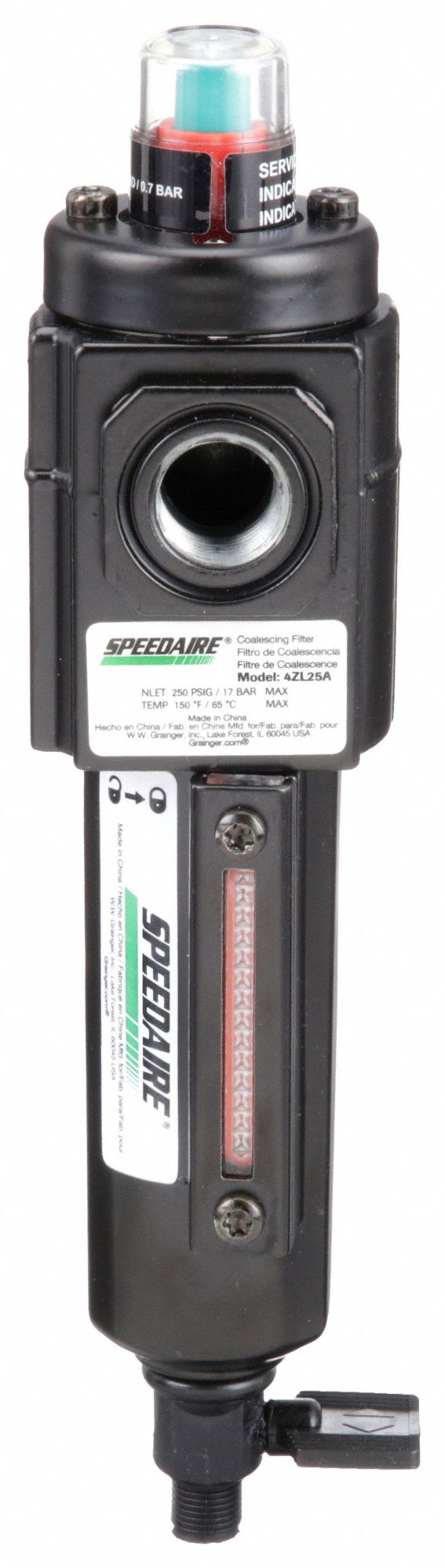 SPEEDAIRE, Coalescing, 3/8 in NPT, Pneumatic Oil Filter - 4ZL25|4ZL25 ...