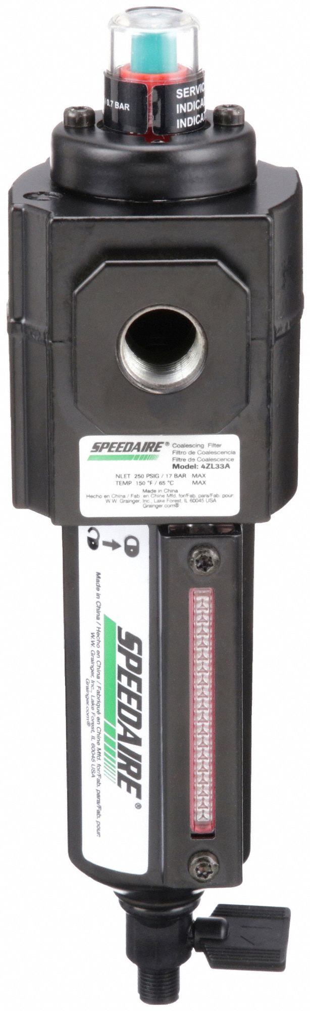 SPEEDAIRE, Coalescing, 3/8 in NPT, Pneumatic Oil Filter - 4ZL33|4ZL33 ...