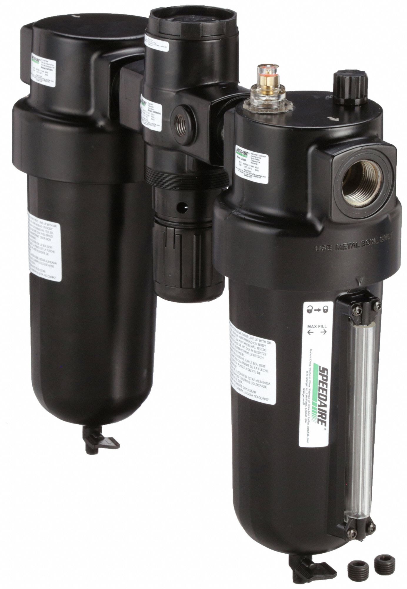 SPEEDAIRE Filter/Regulator/Lubricator: 3/4 in NPT, 160 cfm, 250 psi Max ...