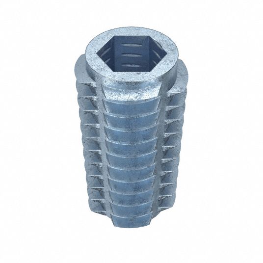 1/4"-20 Int Thrd Sz, 51/64 in Overall Lg, Hex Drive Threaded Insert ...