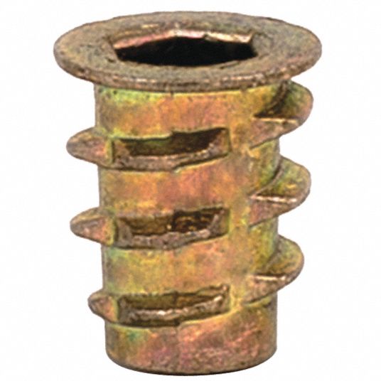 GRAINGER APPROVED Hex Drive Threaded Insert, Flanged, Die Cast Zinc ...