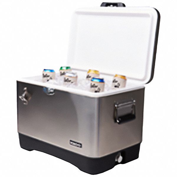 IGLOO, Silver, 85 Cans, Stainless Steel Chest Cooler - 800HY1|50075 ...
