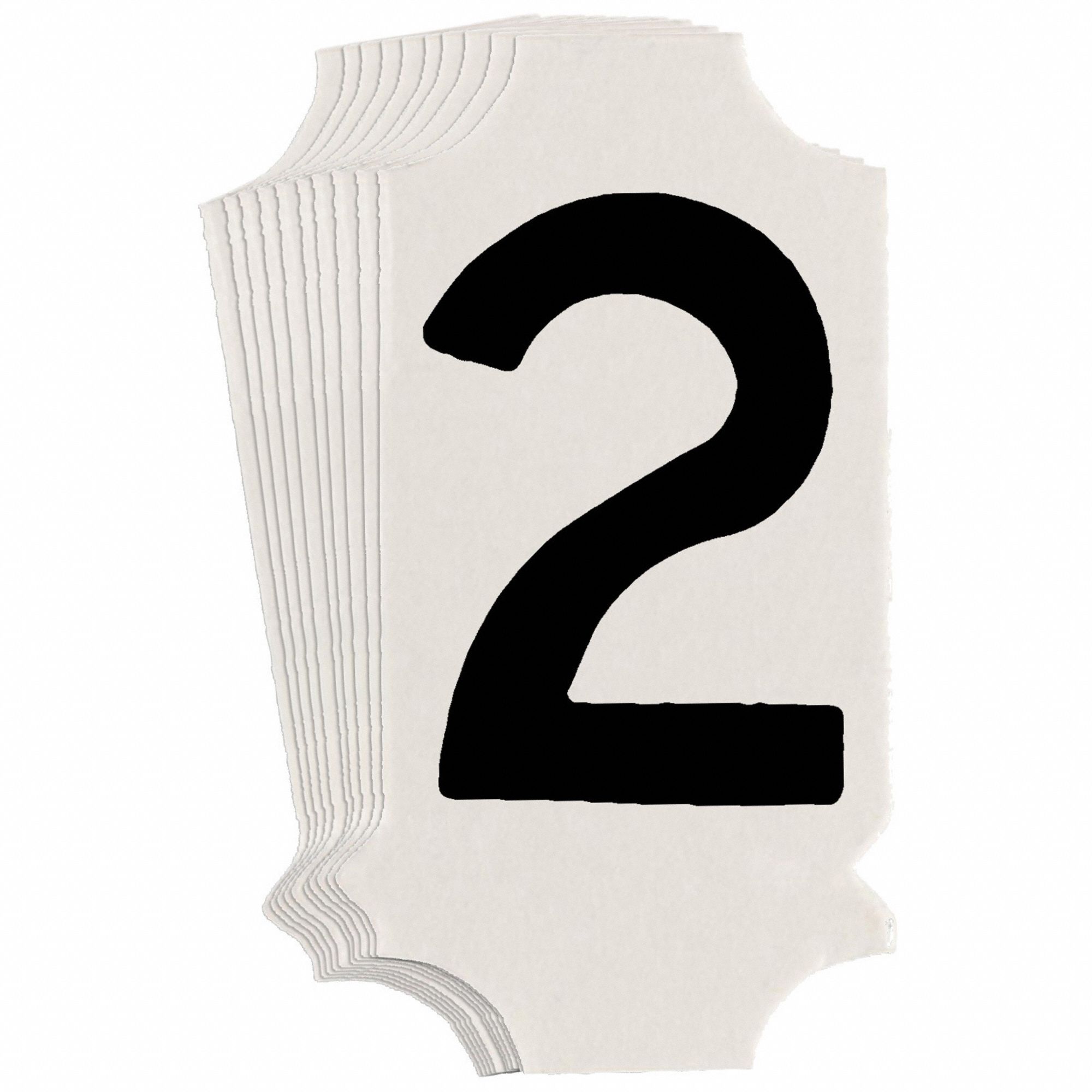 1 in Character Ht, Indoor/Outdoor, Number Label - 800N01|5010P-2 - Grainger