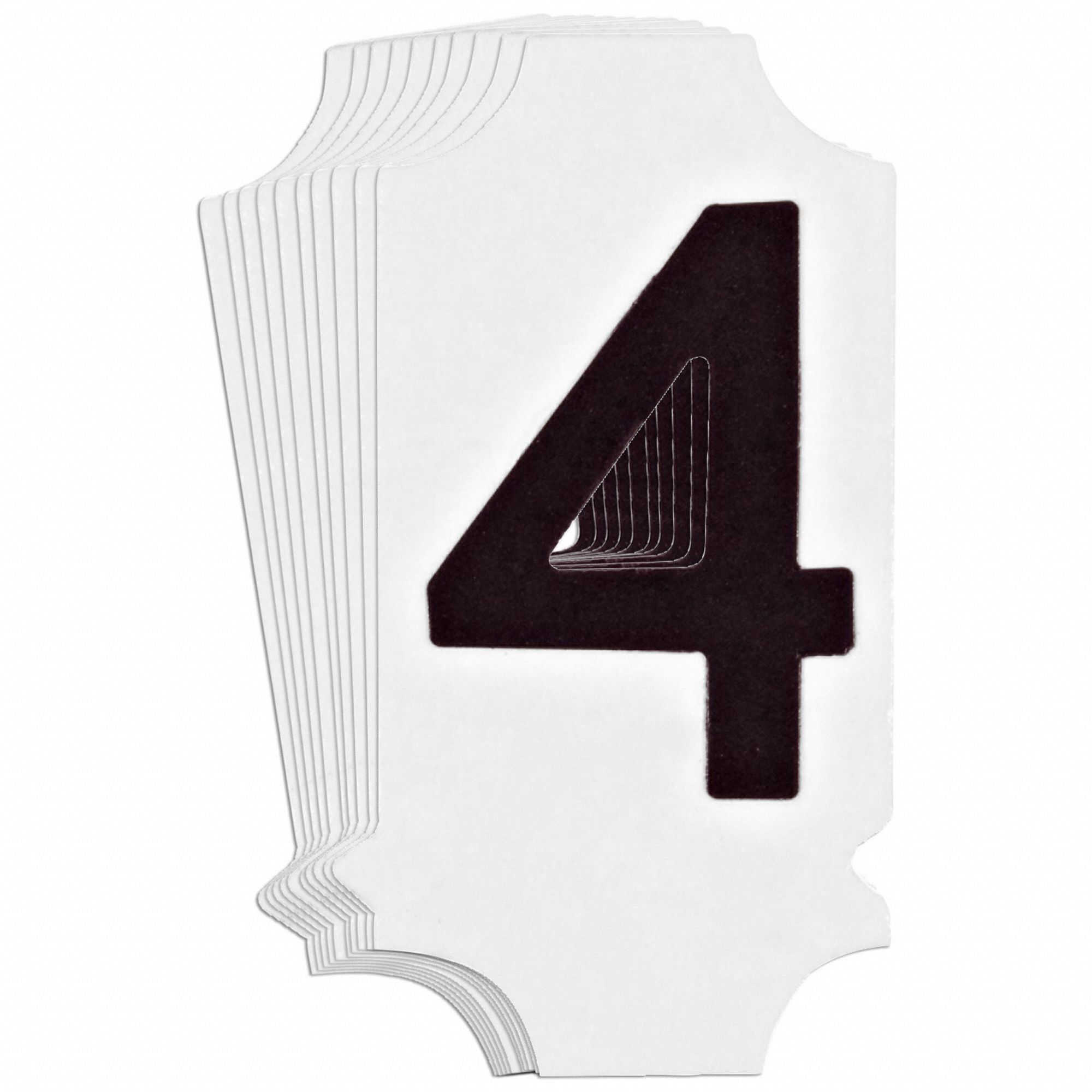 1 in Character Ht, Indoor/Outdoor, Number Label - 800N03|5010P-4 - Grainger