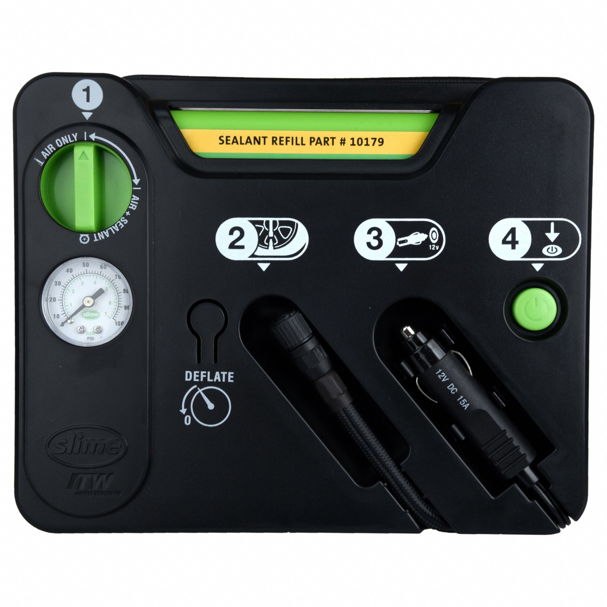 SLIME, 100 psi Max Air Pressure, 0 psi Min Air Pressure, 12-Volt Tire ...