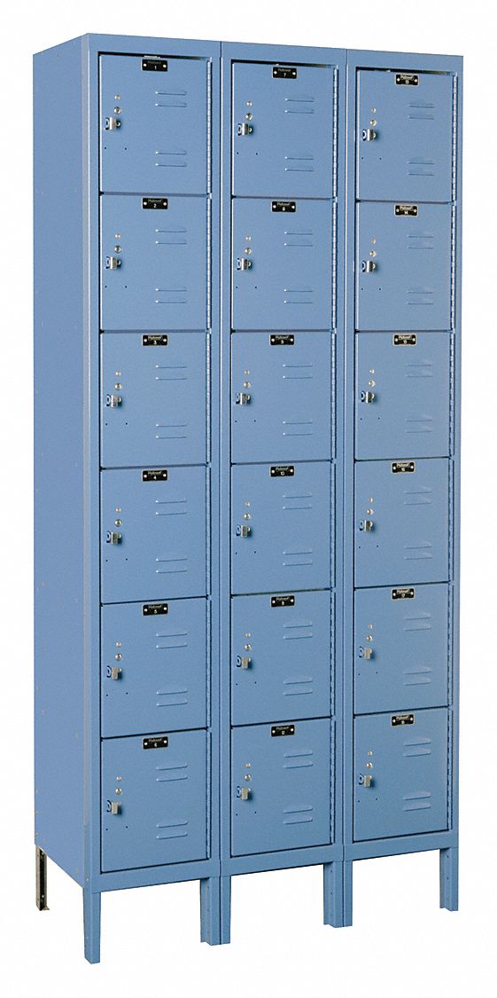Premium Locker,36"X12"X78",6 Tier,Blue - Grainger