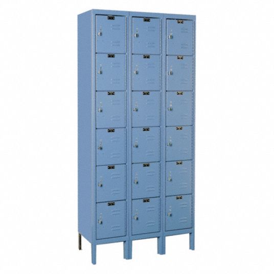Premium Locker,36"X12"X78",6 Tier,Blue - Grainger
