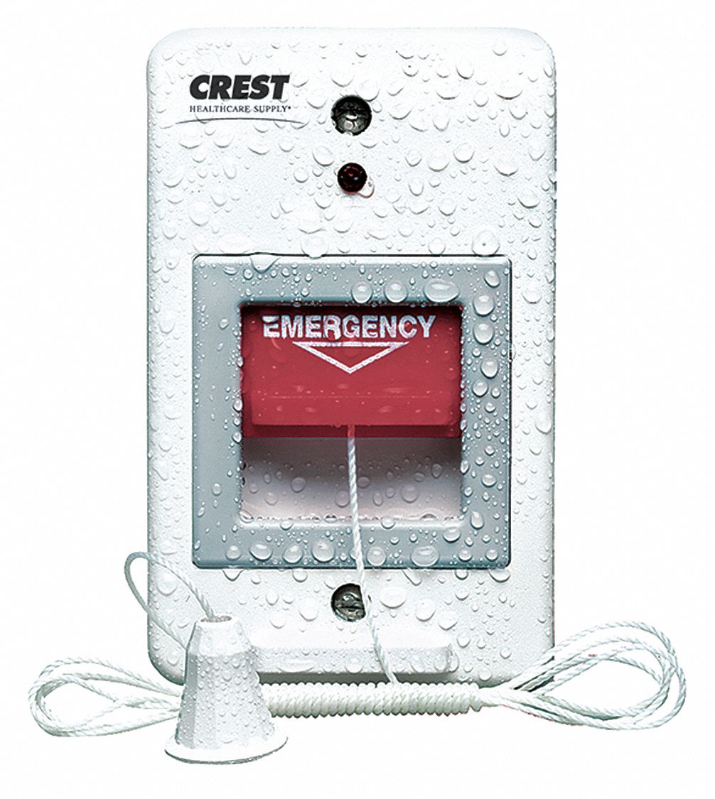 CREST HEALTHCARE SUPPLY, 2 3/4 in Overall Wd, 24V DC, Pullcord Station ...