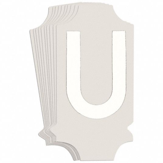 1 in Character Ht, Indoor/Outdoor, Letter Label - 800N63|5040P-U - Grainger