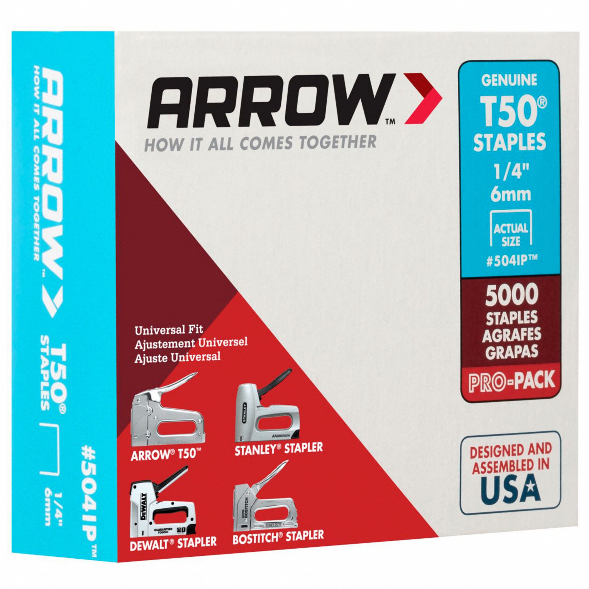 ARROW T50 Heavy Duty 3 8 In Crown Wd In Flat Crown Staples