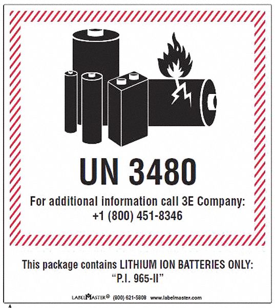 LABELMASTER UN Container Label, 126mm Label W, PK100 - 506D01|SF ...