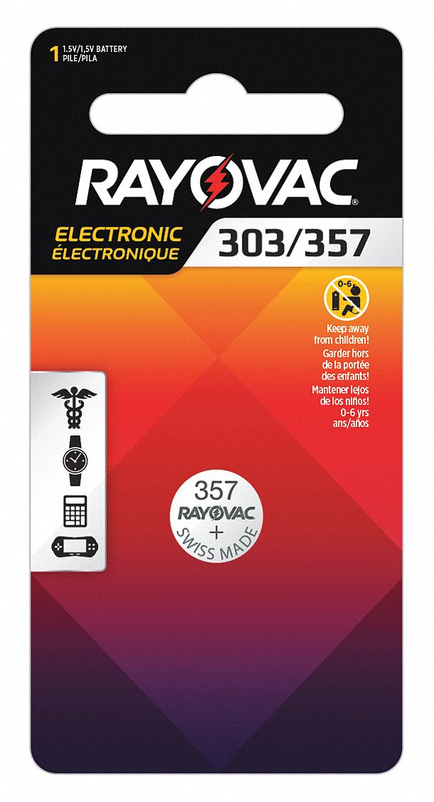 RAYOVAC, 303/357 Battery Size, Silver Oxide, Battery - 506L97|303/357-1 ...