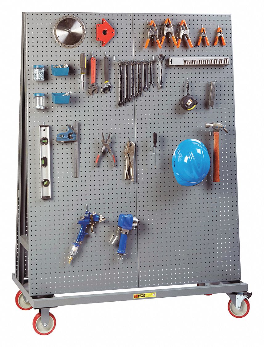 Mobile Pegboard A-Frame,Double,24x48x60" - Grainger
