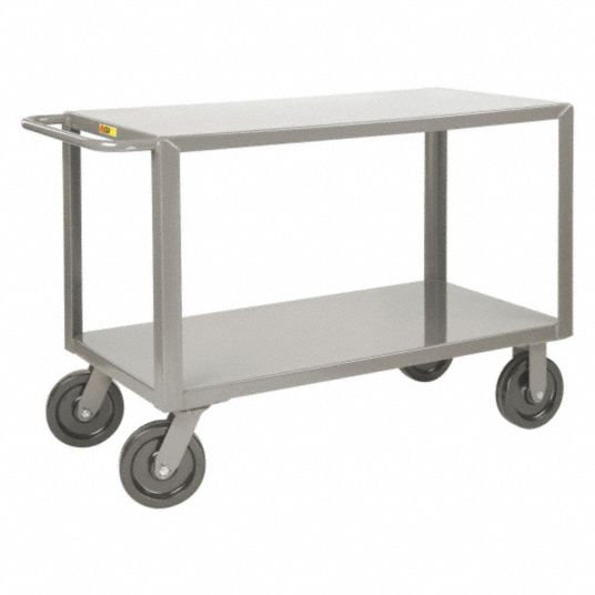 Flat Handle Utility Cart, Load Capacity 5000 lb, Number of Shelves 2 ...