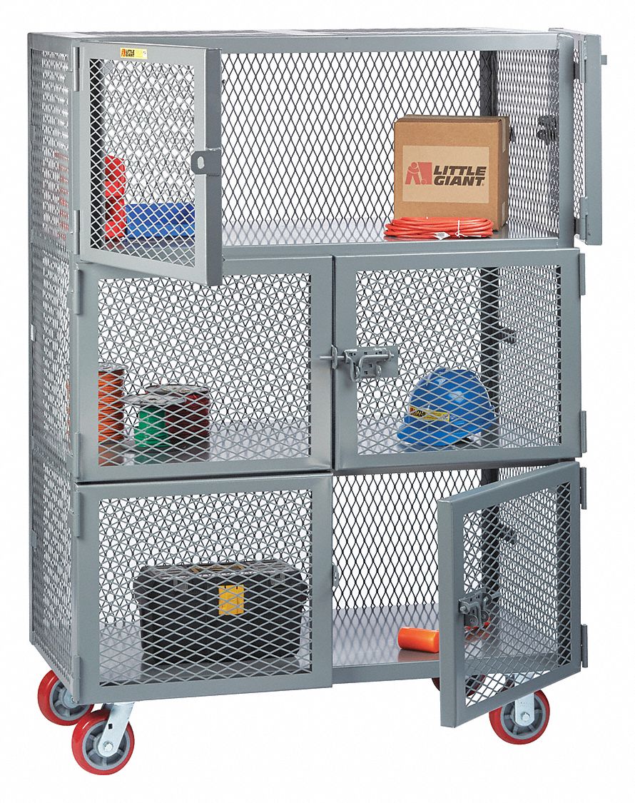 LITTLE GIANT, Mobile Storage Locker,3-Compartment - 50DH61|SC2-6D-3048 ...