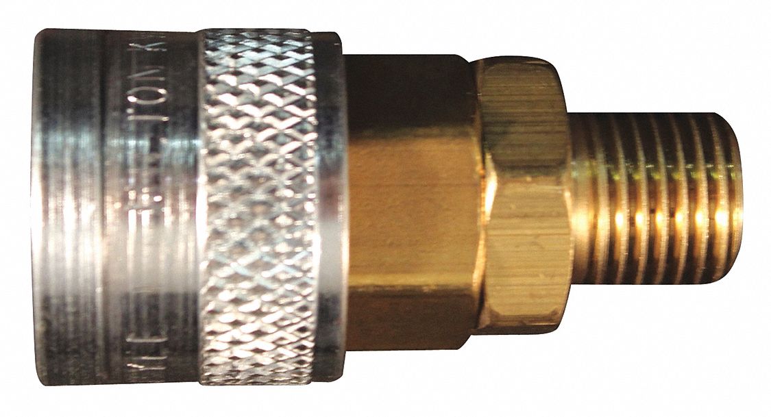 M Style Push Type Coupler,1/4" MNPT - Grainger