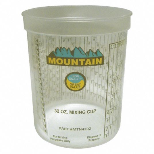 MOUNTAIN, Not Tether Capable, Disposable Quart Mixing Cup, Disposable ...