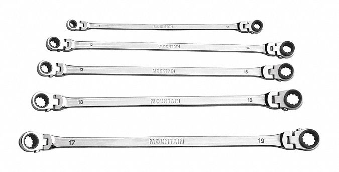 Ratcheting Wrench,5Pc,Metric Flexible - Grainger