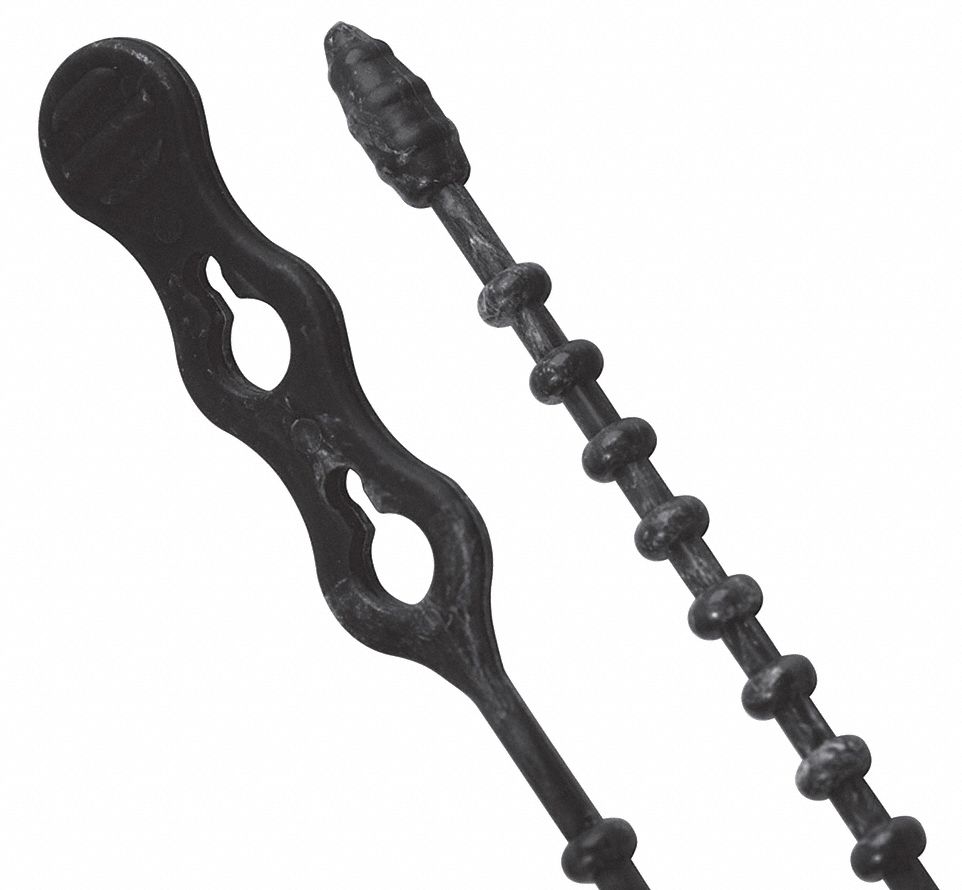 GARDNER BENDER, Black, 12 in Lg, Beadle Wrap - 50HZ02|45-12BEADBK ...