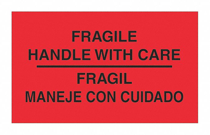 500, PK, Bilingual Label,Fragile,3x5" - 50KX54|DL3011 - Grainger