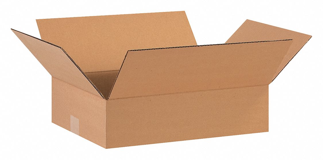 Flat Corrugated Boxes,16x12x4",PK25 - Grainger
