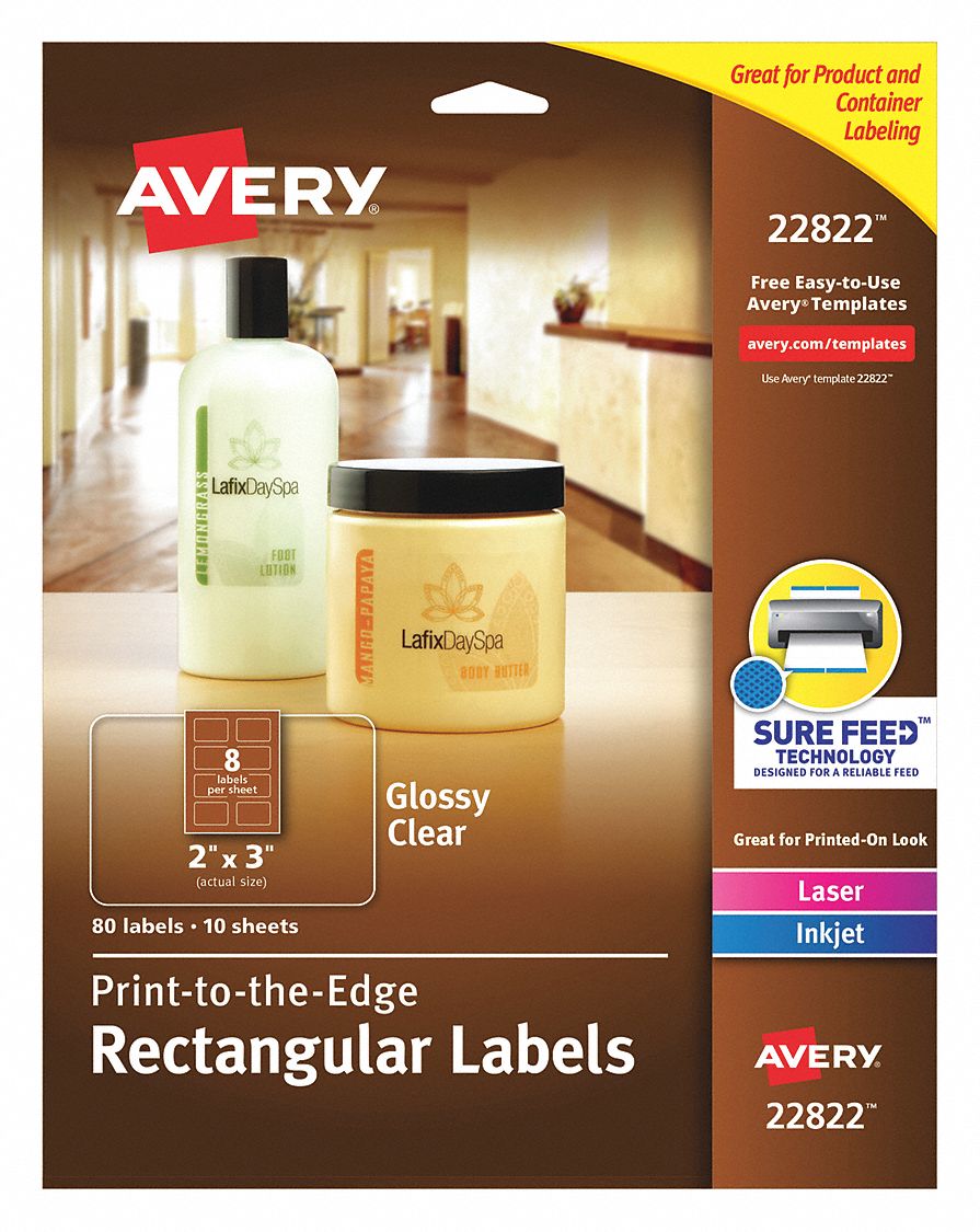 AVERY, 80, PK, Rectangle Labels - 50MU38|22822 - Grainger