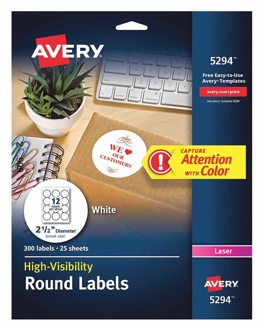 Precut Label Sheet, PK 300 - Grainger