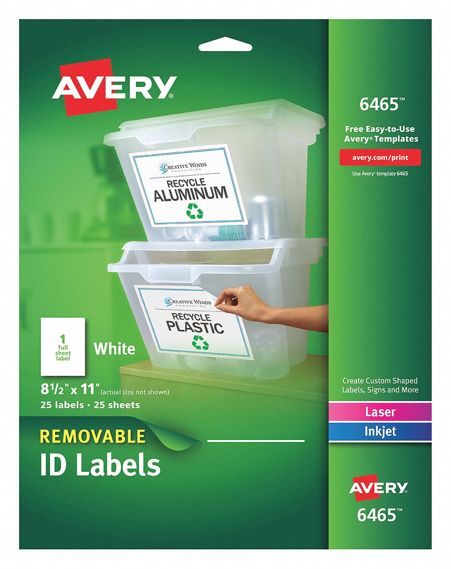Removable Multi-Use Labels, PK 25 - Grainger