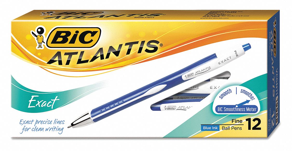 BIC, Atlantis®, Blue, Atlantis(R) Exact Retractable Ballpoint Pen ...