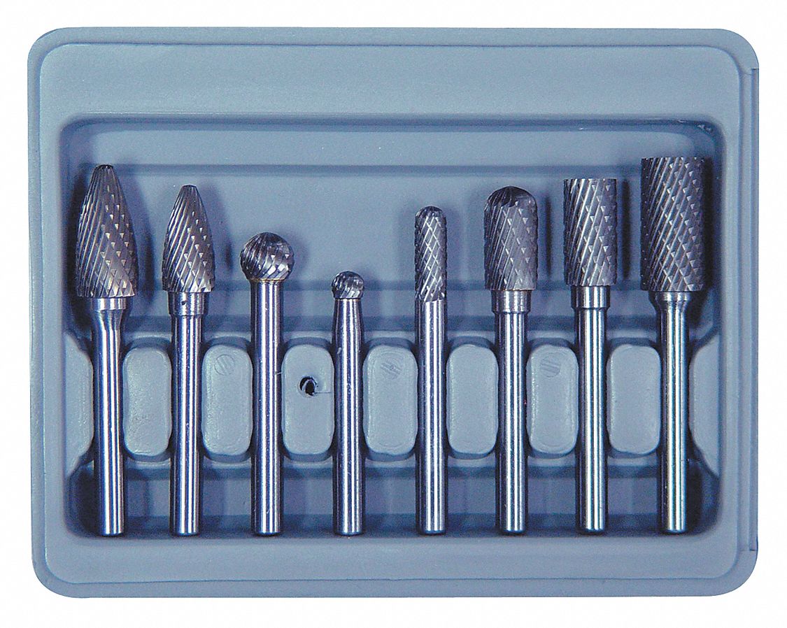 Burr Set,Carbide Double Cut,8 pcs. - Grainger