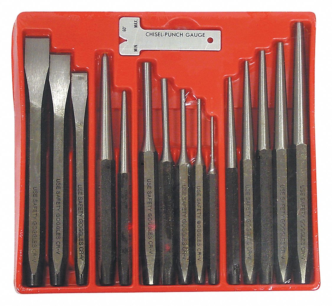 Punch/Chisel Set,16 pcs. - Grainger