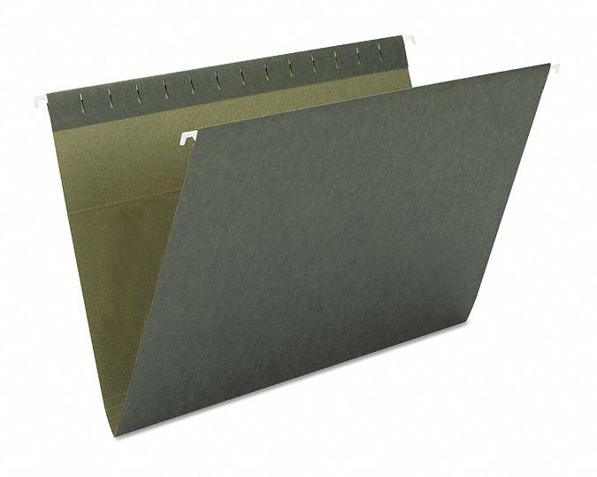 11 Pt. Stock, Green, Hanging File Folders - 50XY33|64010 - Grainger